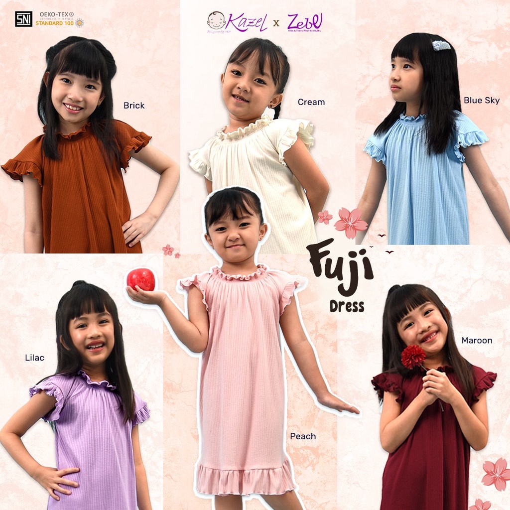 Jual Kazel x Zebe Youra Fuji Dress (1-9 tahun) | Shopee Indonesia