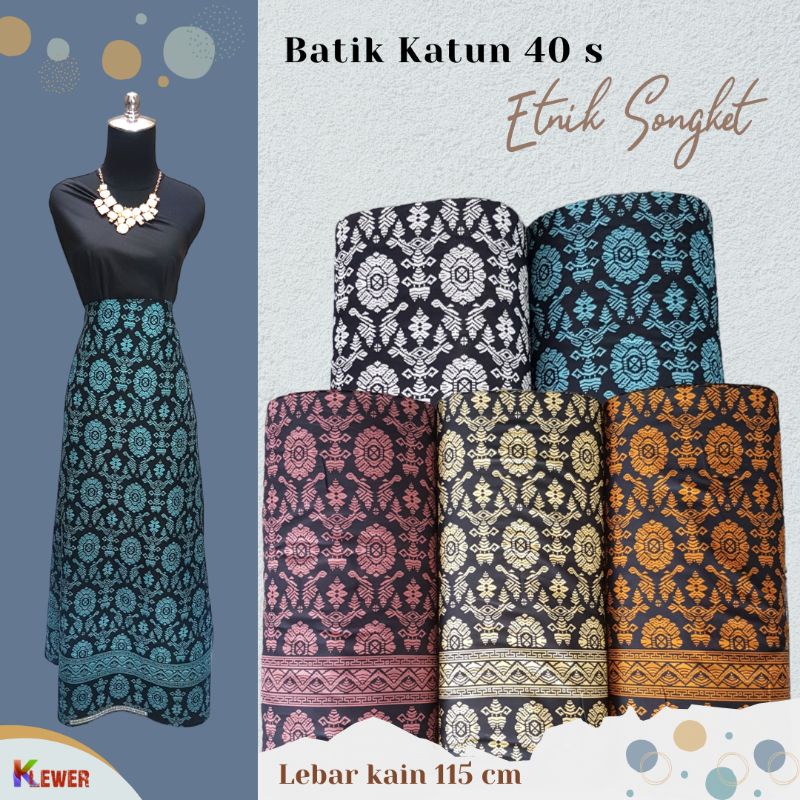 Jual Batik Katun 40s Etnik Songket batik cotton halus lembut murah ...