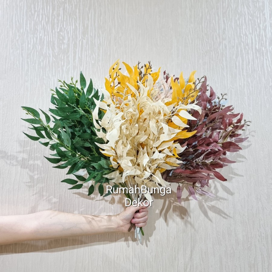 Jual Daun Ruscus Willow Artificial Dekorasi ( Ada 7 Warna ) | Shopee ...