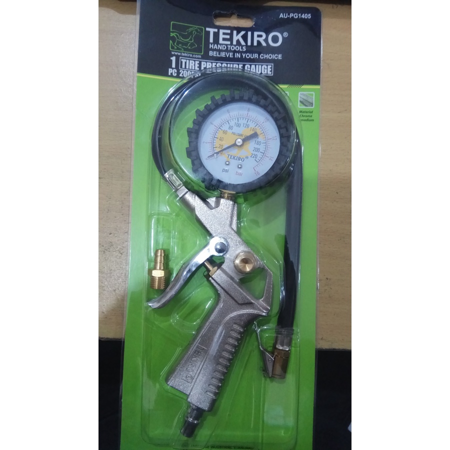 Jual Tire Chuck Meter TEKIRO Alat Isi Angin Ban plus Meter Inflator ...