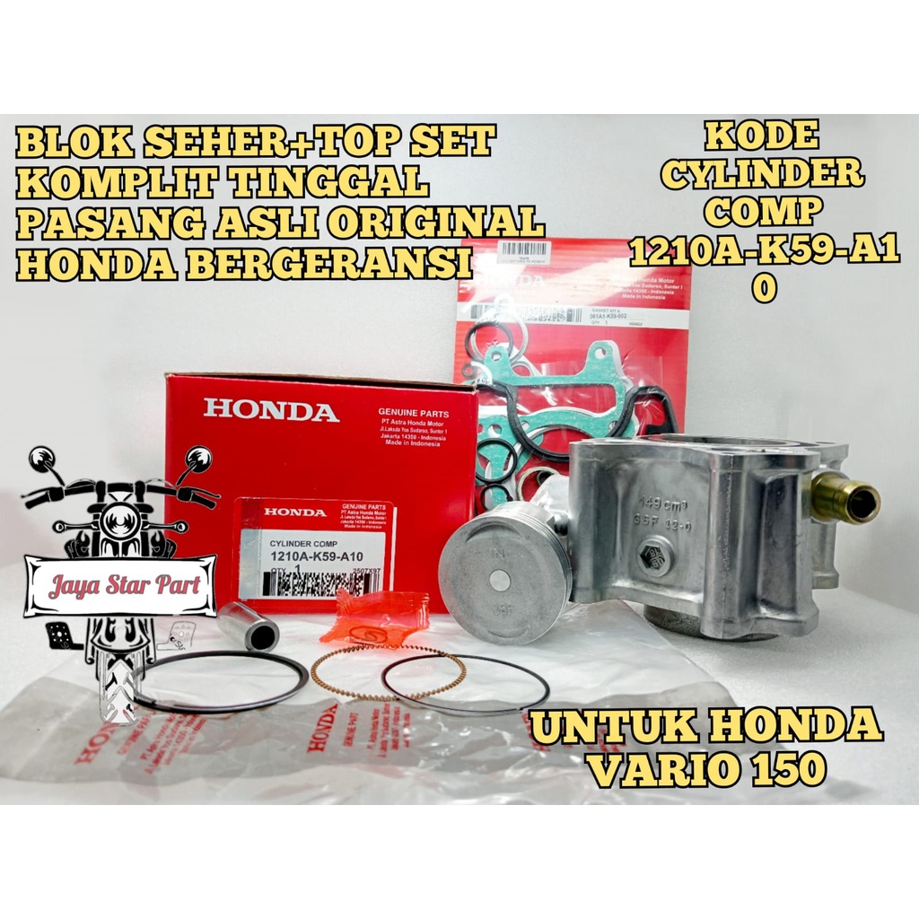 Jual ORI BLOK SEHER CYLINDER PISTON RING + TOPSET KODE(1210A-K59-A10) ASLI ORIGINAL HONDA AHM ...