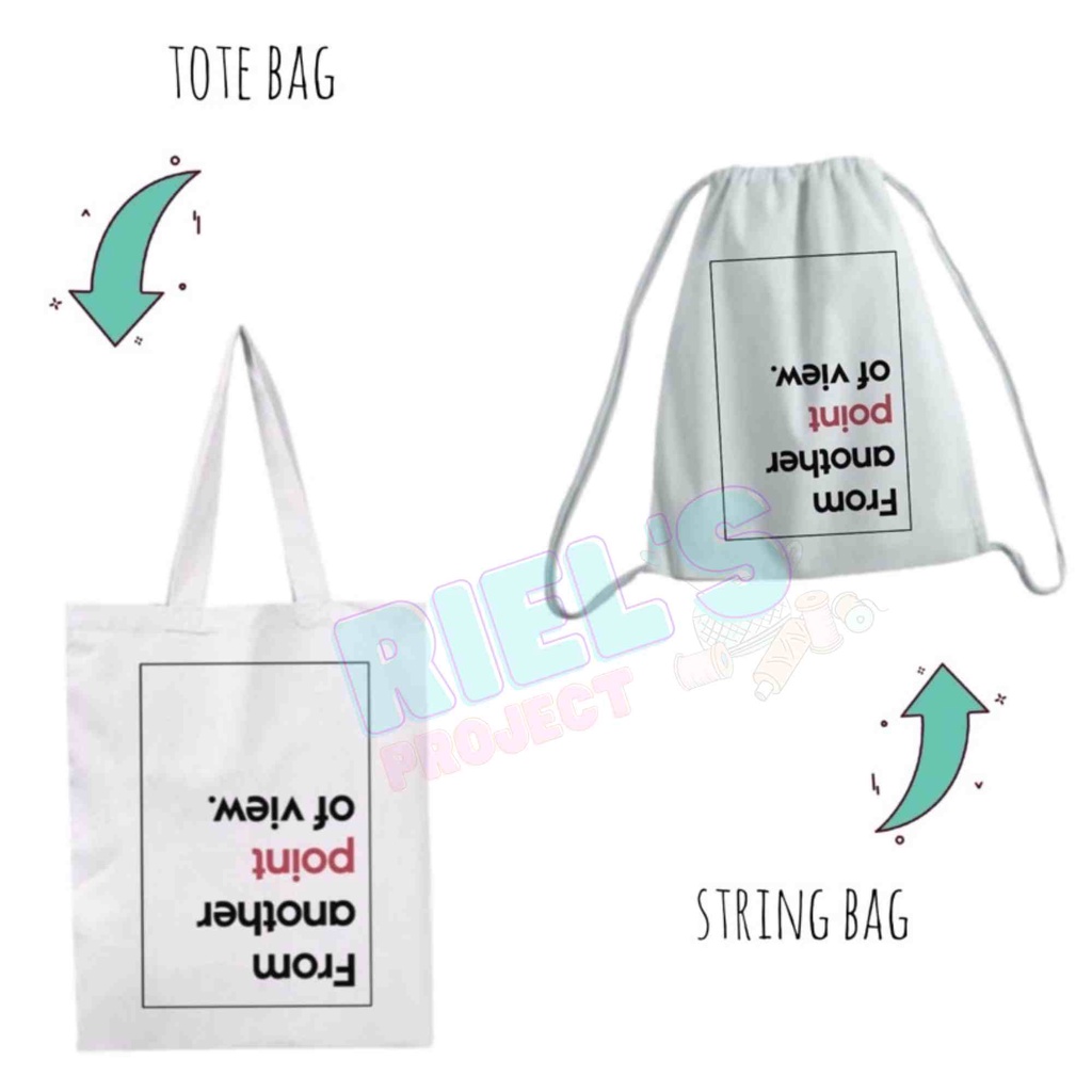 Jual Tote Bag atau String Bag aesthetic ukuran 30*40 printing sublime ...