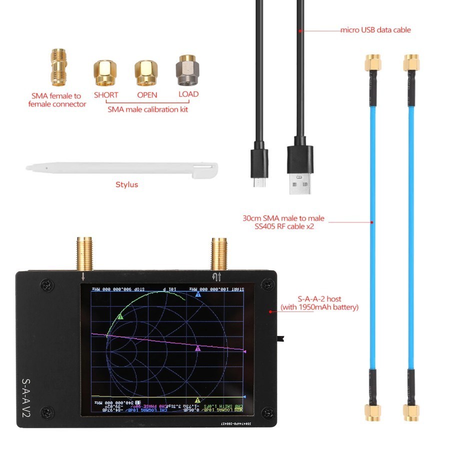 Jual Nano VNA2 Vector Network Analyzer NanoVNA v2 HDMB 50KHz 3GHz Nano ...