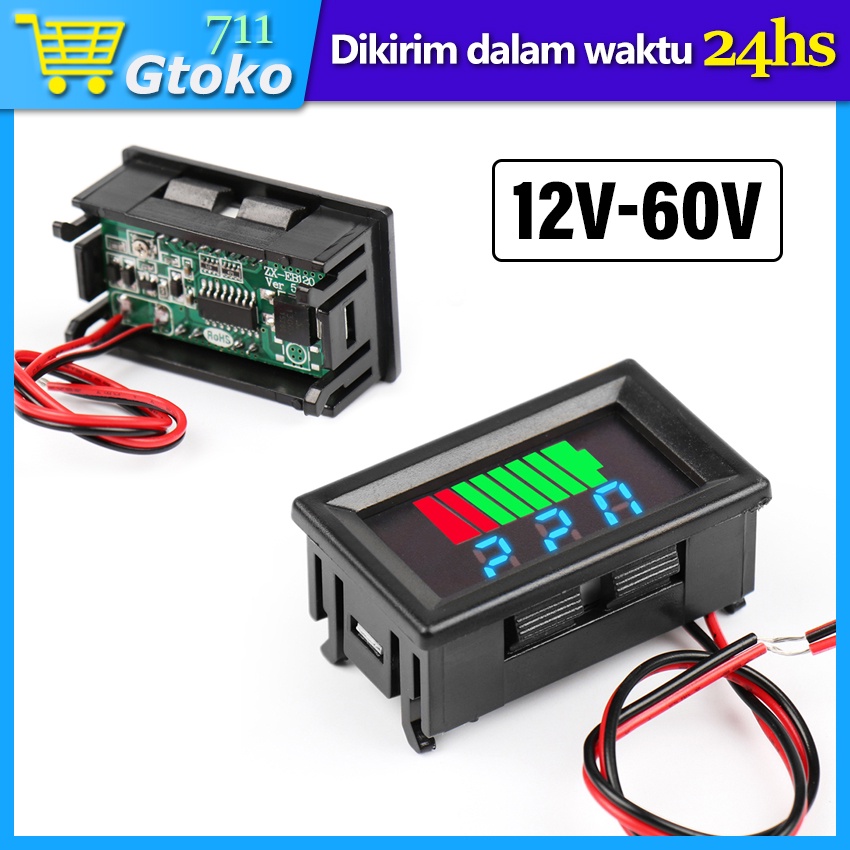 Jual Voltmeter Kapasitas Baterai Indikator Dual Display Digital Mini ...