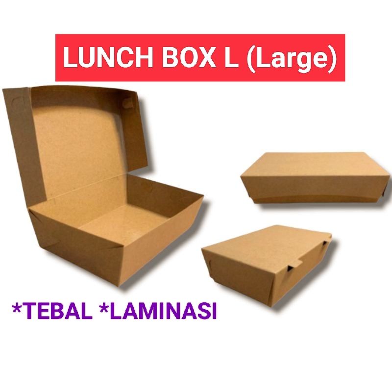 Jual PAPER LUNCHBOX L FULL LAMINASI Lunch Box Large ayam geprek mie ...