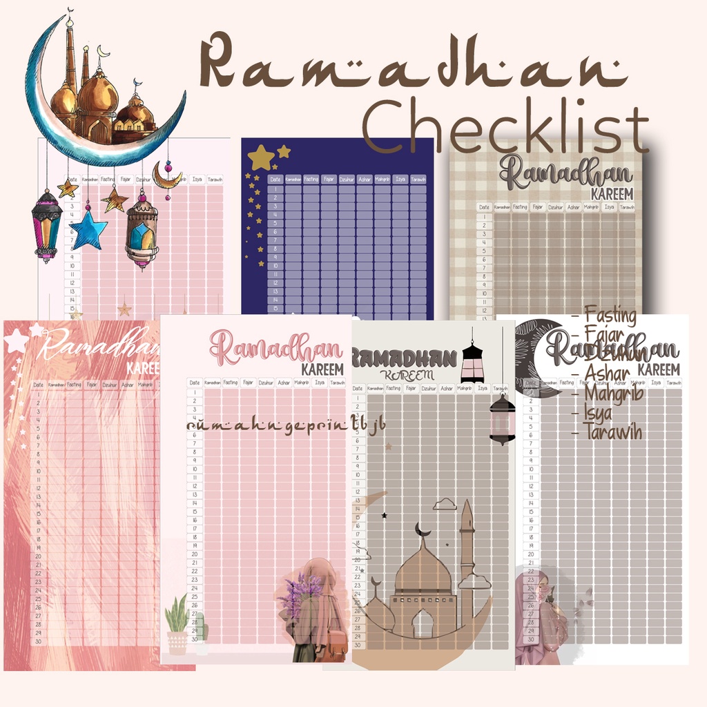 Jual ISI BINDER A6 A5 CHECKLIST RAMADHAN PUASA FASTING | Shopee Indonesia