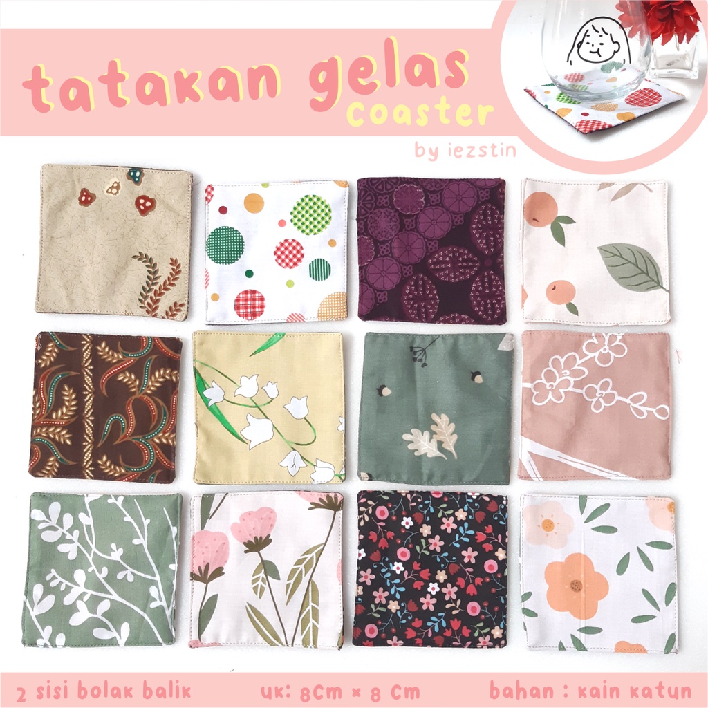 Jual Tatakan Gelas / Coaster Kain - by iezstin | Shopee Indonesia