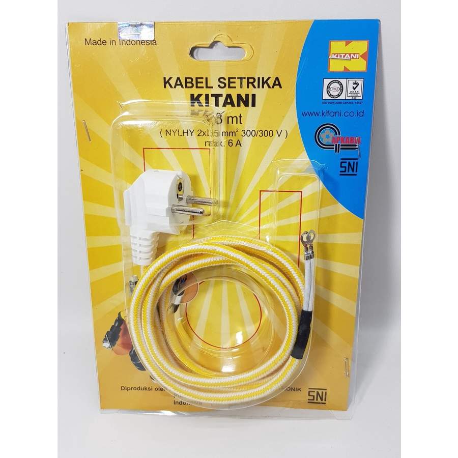 Jual Kabel Setrika isi 2 dan isi 3 Kitani 1.8 Meter Kualitas Bagus SNI ...