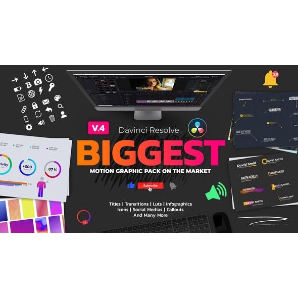 Jual Videohive - Motion Graphic Pack for Davinci Resolve | Shopee Indonesia