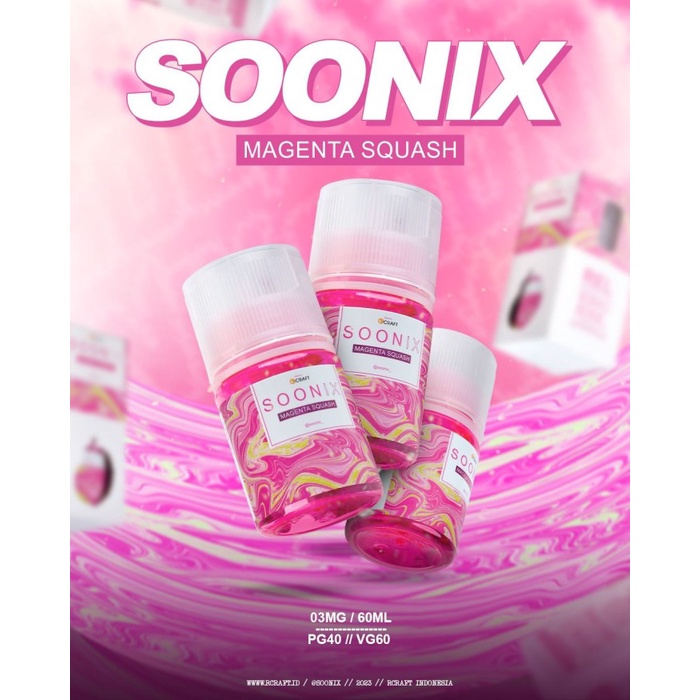 Jual LIQUID SOONIX MAGENTA SQUASH 60ML 3MG | Shopee Indonesia