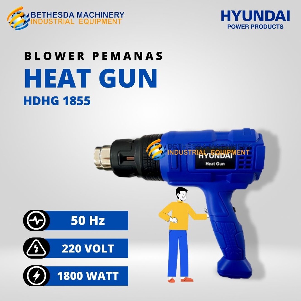 Jual Jual Mesin HOT GUN Listrik Hyundai / Heat Gun 1800 Watt HDHG 1855 ...