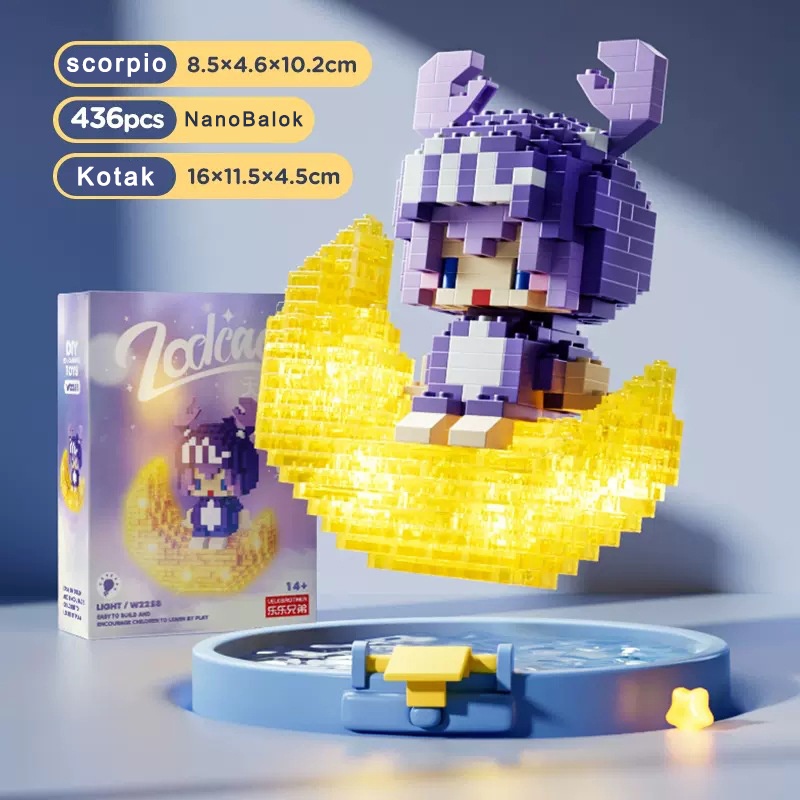 Jual Mainan Balok Susun 12 Zodiak Bintang Series Bersinar Glowing ...