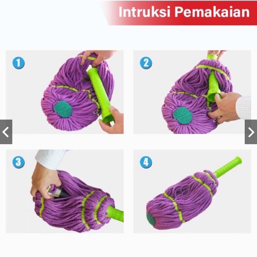 Jual Alat Pel Pengepel Lantai Mop Pel Lantai Putar Otomatis Microfiber ...