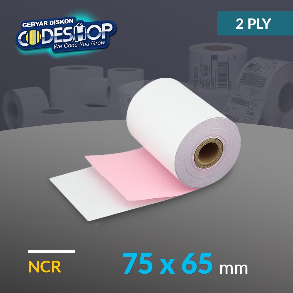 Jual (10 Roll) Codeshop Kertas Struk Kasir NCR 75 x 65 mm 2 Ply Printer ...