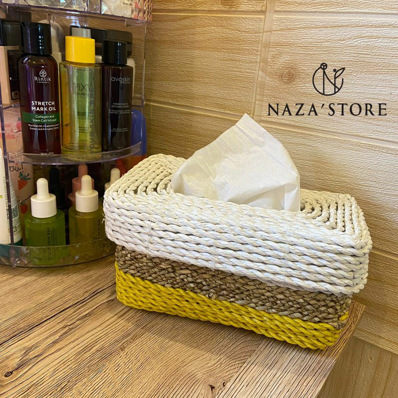 Jual Kotak Tissue Box Tempat Tisu Anyaman Rotan Aestetik Unik | Shopee ...