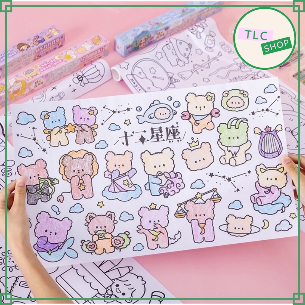 Jual Kertas Wallpaper Mewarnai Jumbo / Sticker Roll Kertas Mewarnai ...