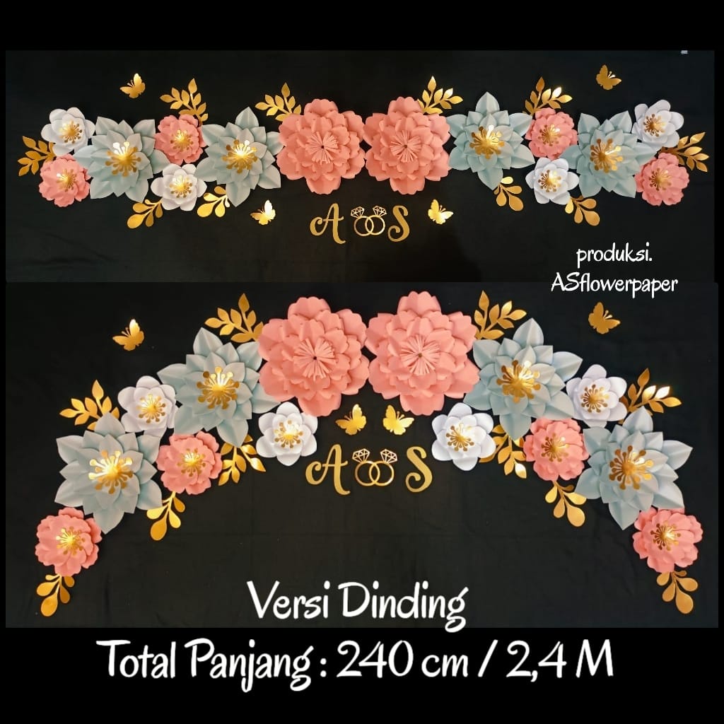 Jual READY Paper flower lamaran tunangan wedding bunga dekorasi set ...