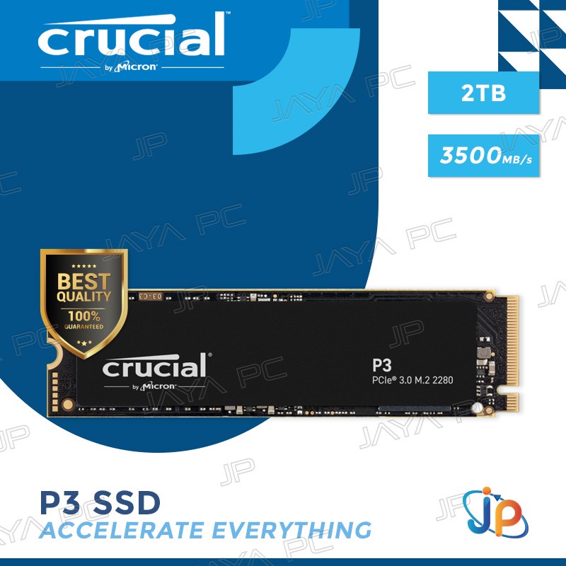 Jual Micron Crucial SSD P3 M.2 Pcie Nvme 2280 2TB - Gen3 SSD 2 TB ...