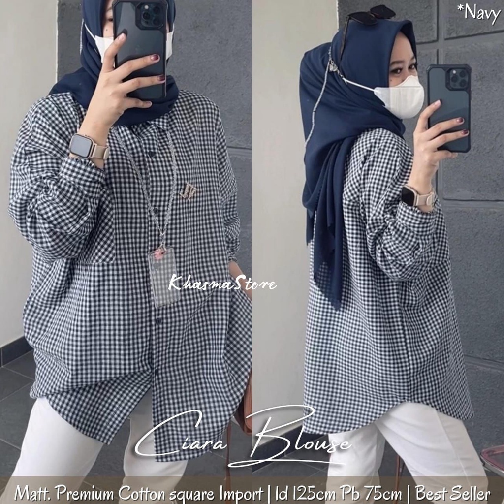 Jual Blouse Atasan Wanita / Ciara Blouse / Atasan Wanita Motif / Kemeja ...