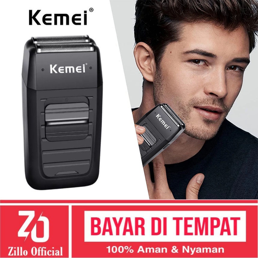 Jual ZILLO Alat Pencukur Rambut Kumis Dan Jenggot Botak Shaver KEMEI Profesional Mesin Cukur Cas ...