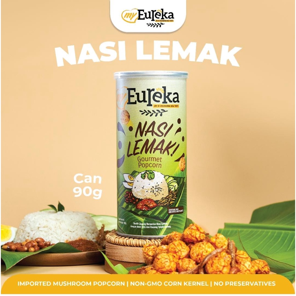 Jual Snack Cemilan Eureka Popcorn rasa Nasi Lemak 70g | Makanan Ringan ...
