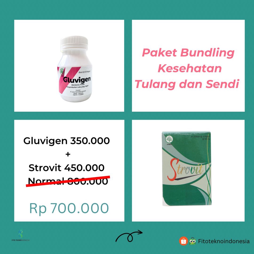 Jual Paket Bundling untuk Kesehatan Tulang & Sendi (Gluvigen + Strovit ...