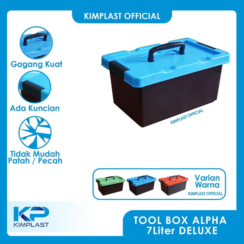 Jual KIMPLAST Tool Box Alpha 7 Liter Hitam/ Tempat Penyimpanan Alat | Shopee Indonesia