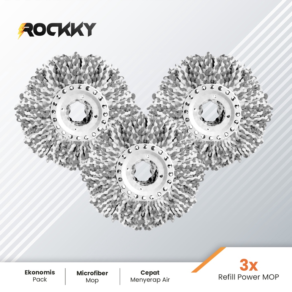 Jual Rockky Refil Power Mop (Alat Pel Lantai) (3PCS) | Shopee Indonesia
