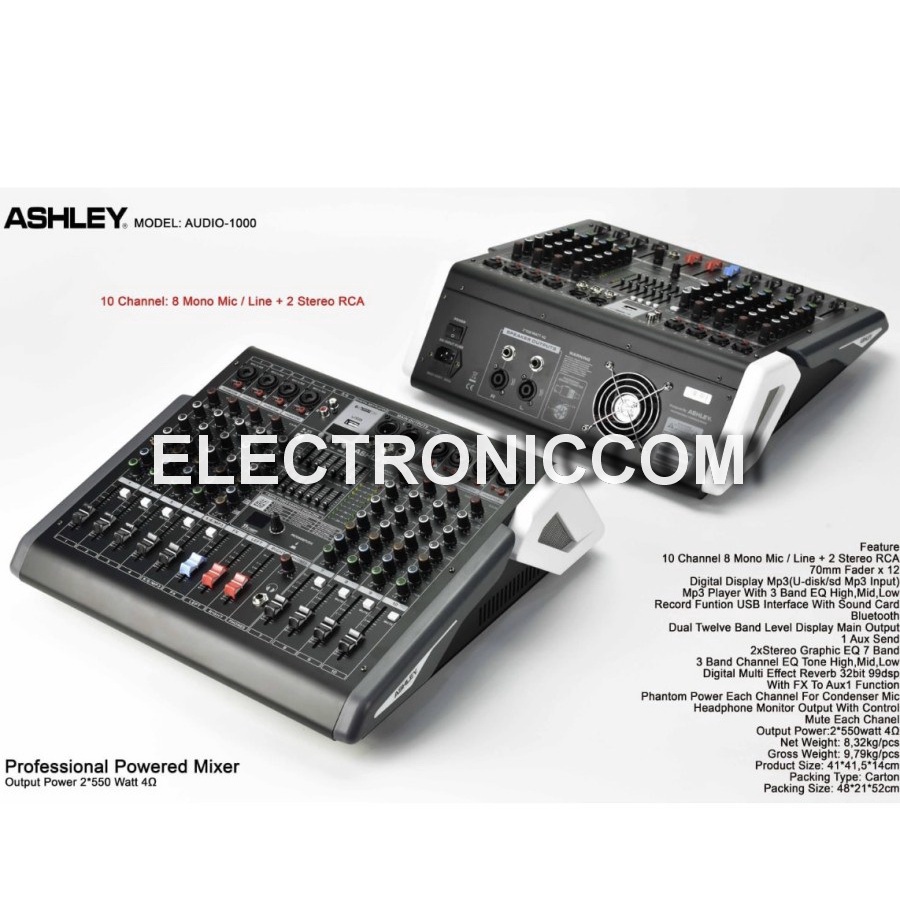 Jual Ashley Power Mixer AUDIO 1000 Original - 10 Channel Ashley ...