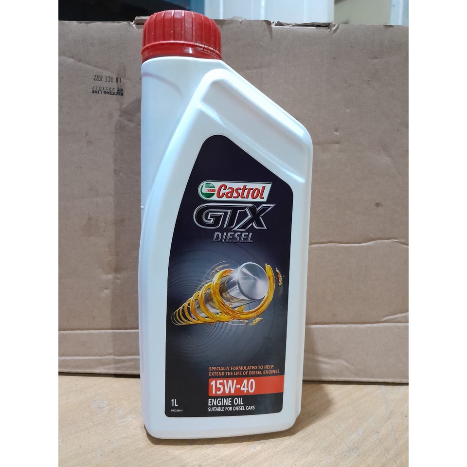 Jual OLI MESIN MOBIL DIESEL CASTROL GTX DIESEL 15W-40 1 LITER | Shopee ...