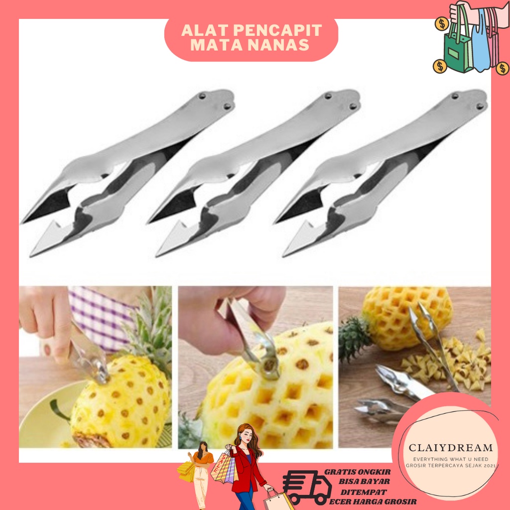 Jual CLAIYDREAM Capitan Penjepit Mata Nanas Alat Pengupas Stainless ...