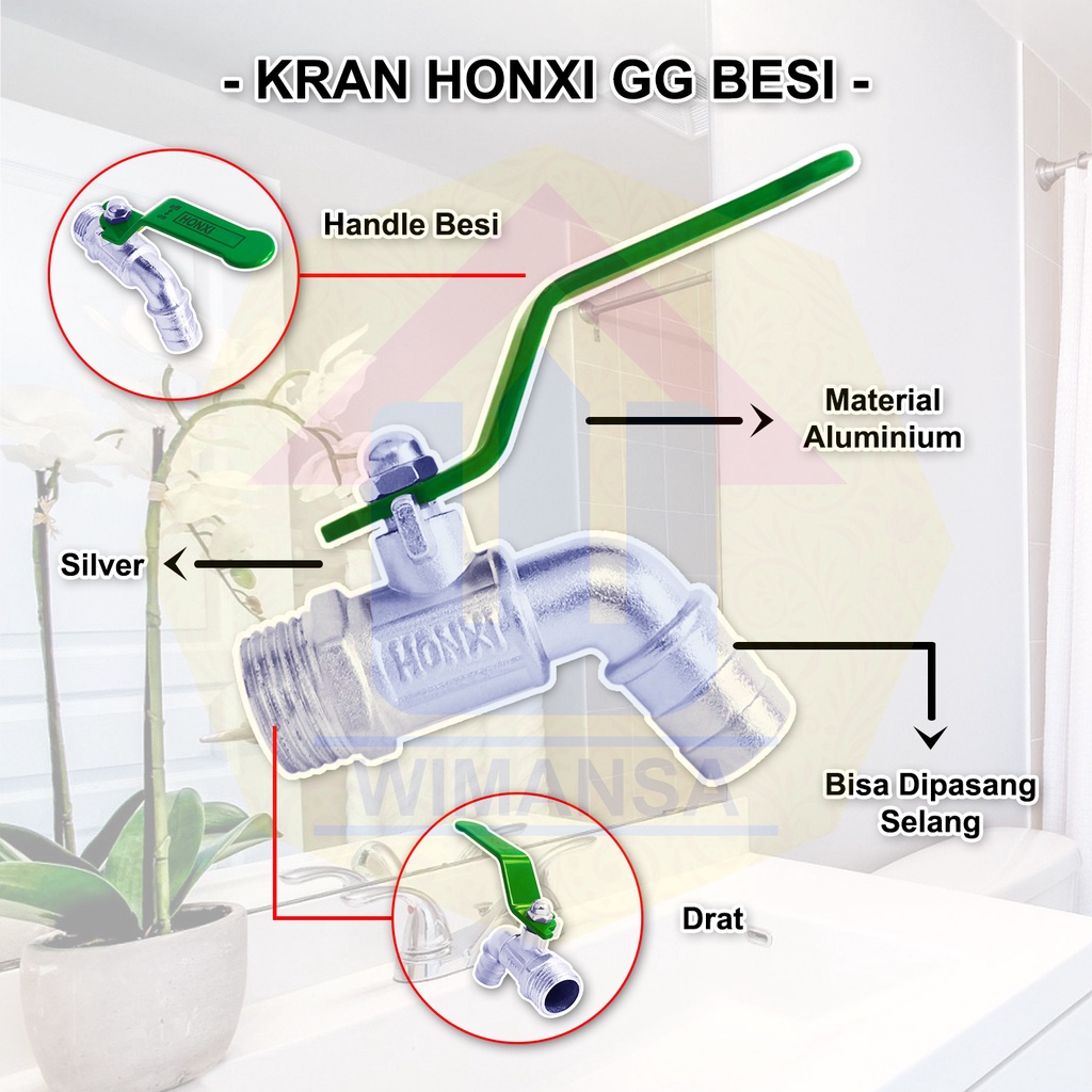 Jual WMS-KRAN GG BESI 1/2 HONXI - KRAN TAMAN | Shopee Indonesia