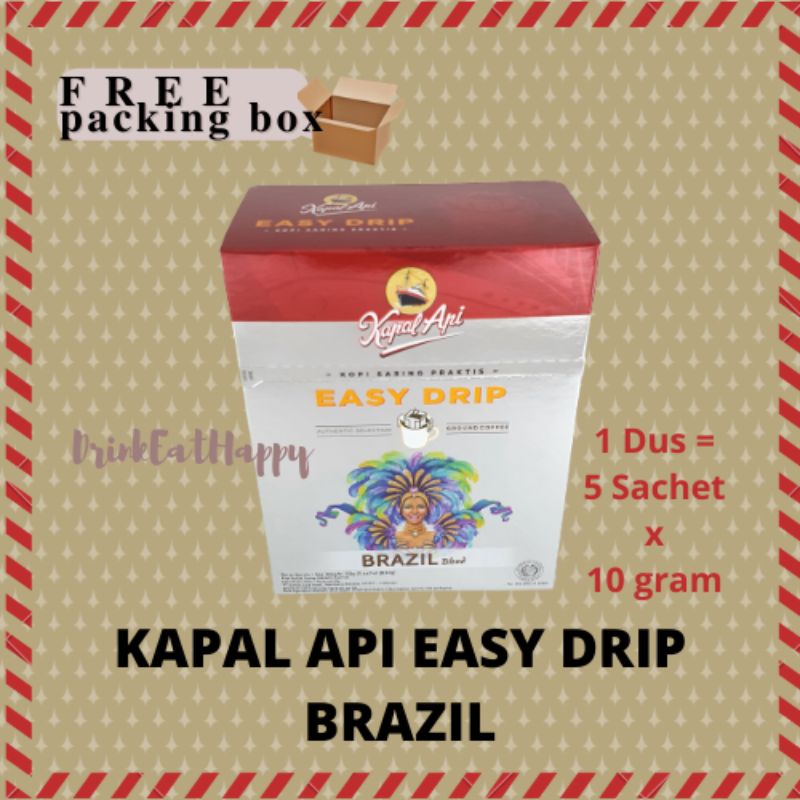 Jual Kapal Api EASY DRIP BRAZIL Blend Kopi Bubuk | Shopee Indonesia