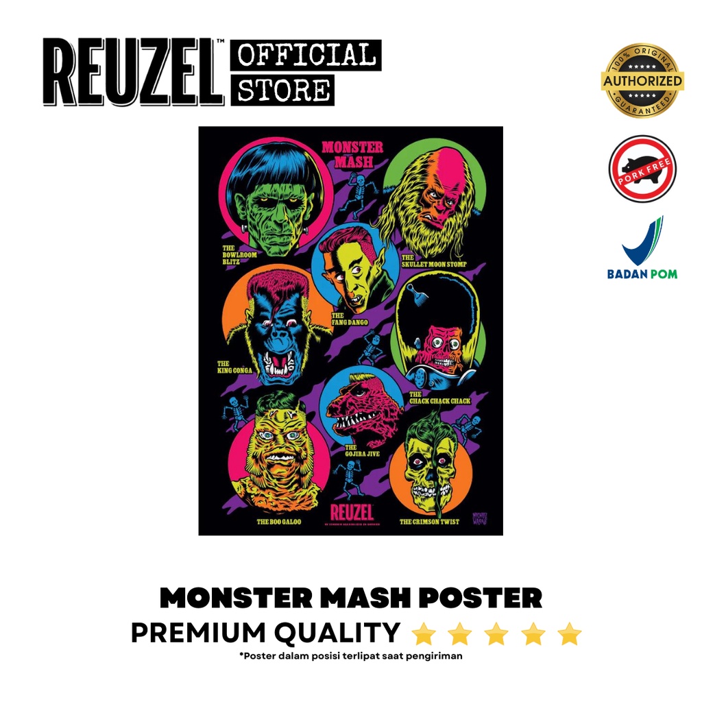 Jual REUZEL OFFICIAL POSTER MONSTER MASH SCREEN | Shopee Indonesia