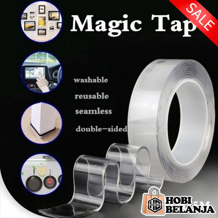 Jual 3M 1M Nano Magic Double Tape Isolasi Lakban Solatip Bening 1 3 ...