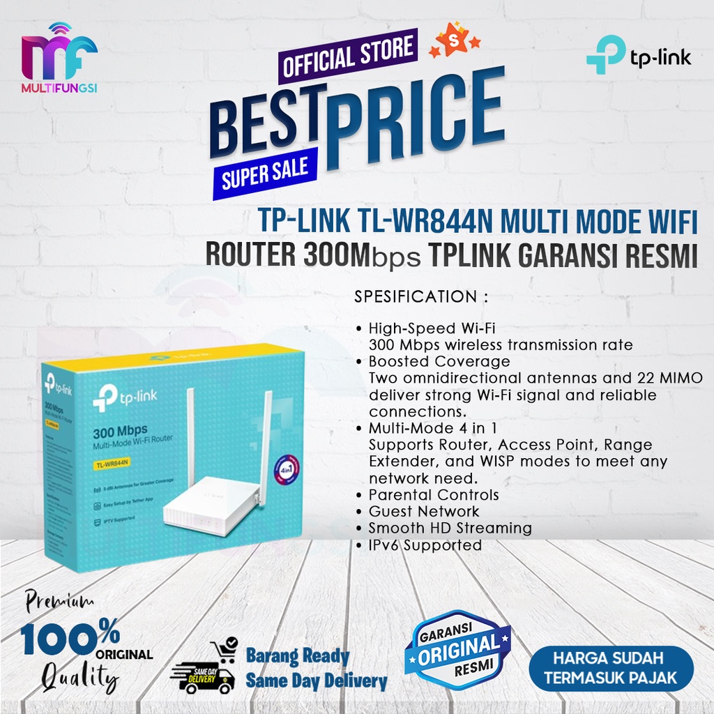 Jual TP-LINK TL-WR844N Multi Mode WiFi Router 300Mbps TPLINK Garansi ...
