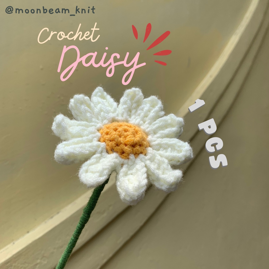 Jual DAISY Bunga Rajut / Flower Crochet (HARGA 1 PCS) | Shopee Indonesia