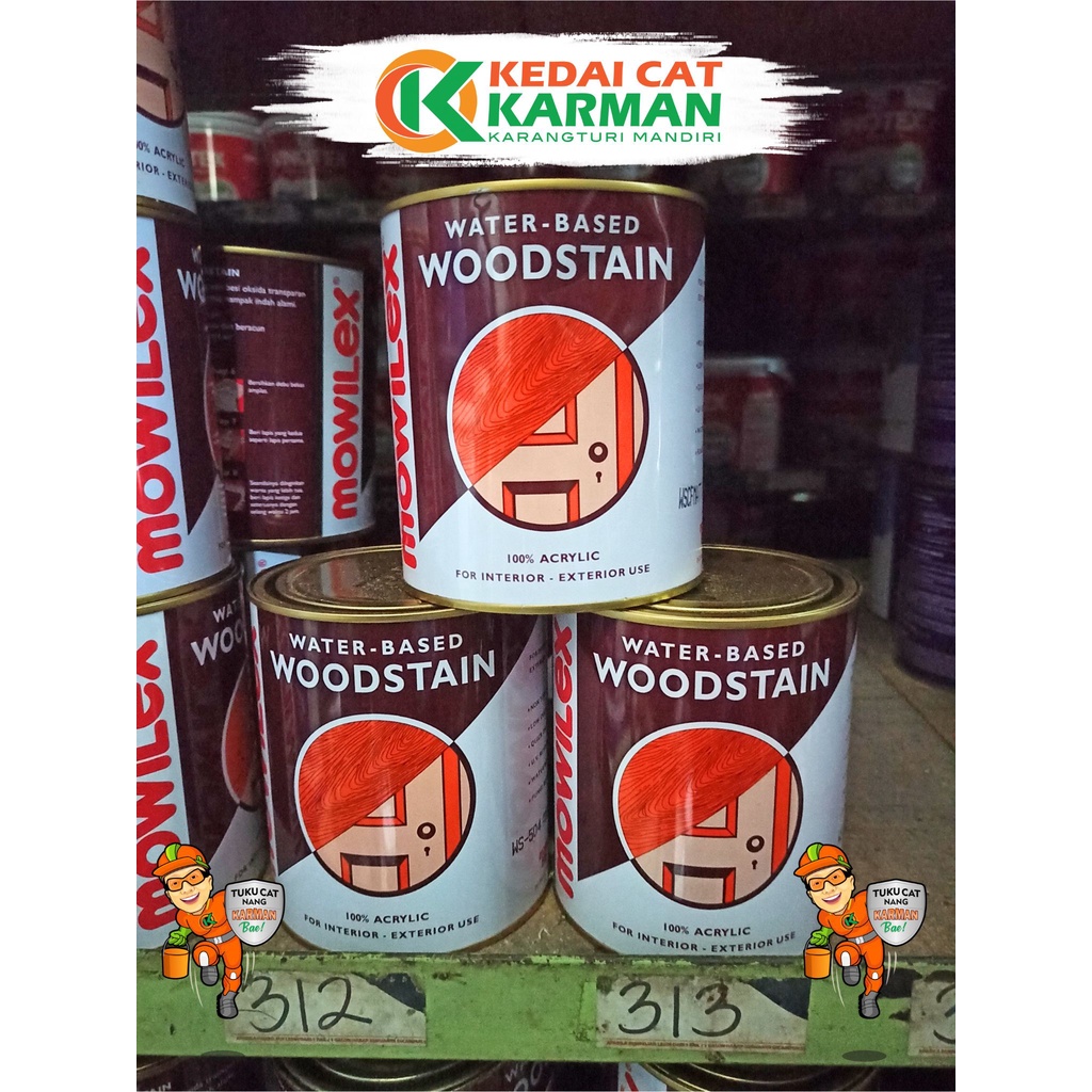 Jual MOWILEX WOODSTAIN CAT PELAPIS KAYU PREMIUM 1L - WOOD STAIN PEWARNA ...