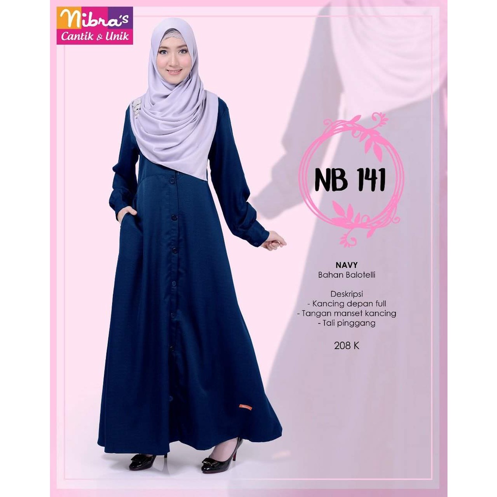 Jual GAMIS NIBRAS NB 141 NAVY | Shopee Indonesia