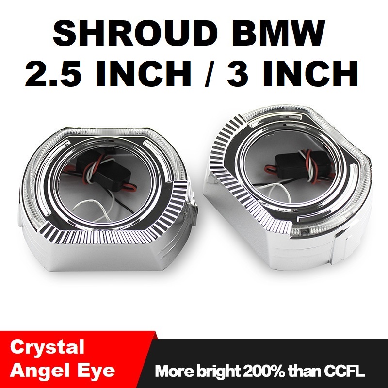 Jual Shroud Projector BiLED BMW Sport Angel Eye Crystal Projie HID 3 ...