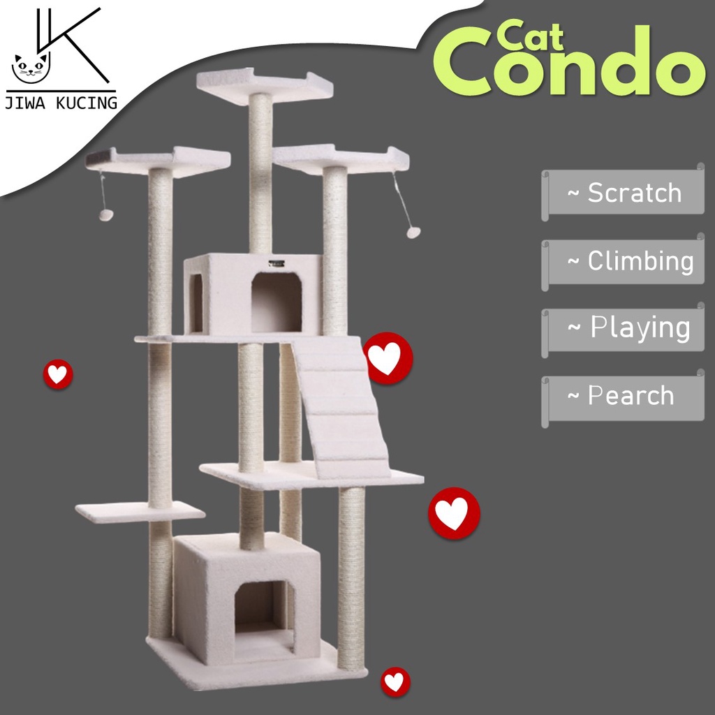 Jual CAT CONDO - CAT TOWER - PANJATAN KUCING - CAT SCRATCHER - RUMAH ...