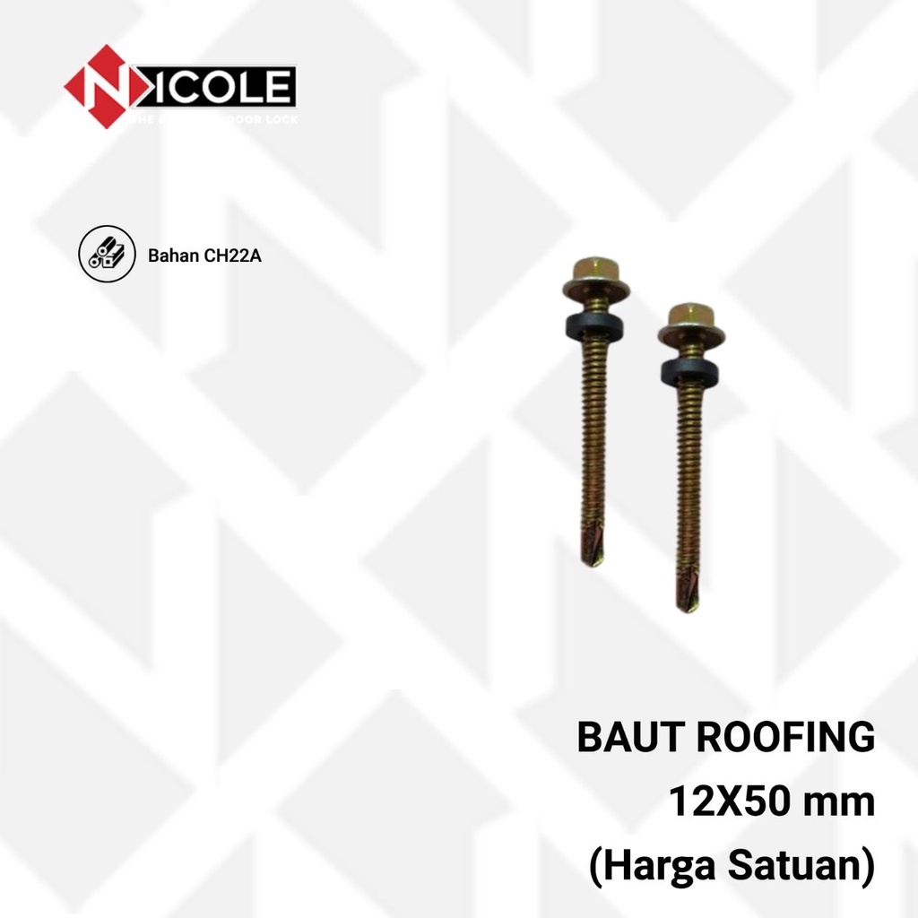 Jual Sekrup roofing kuning 12x50 / Baut baja ringan 12x50 5cm | Shopee ...