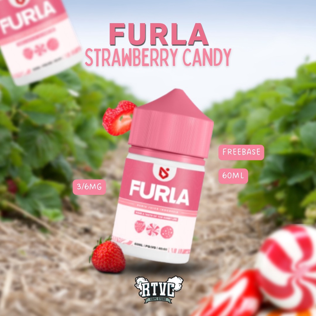 Jual FURLA V2 Strawberry Candy 60ml by DJI Liquid Freebase | Shopee ...