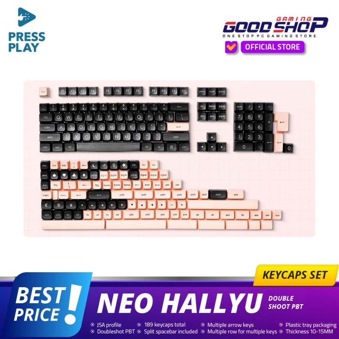 Jual PressPlay NEO HALLYU JSA Doubleshot PBT Keycaps Keycap Set ...