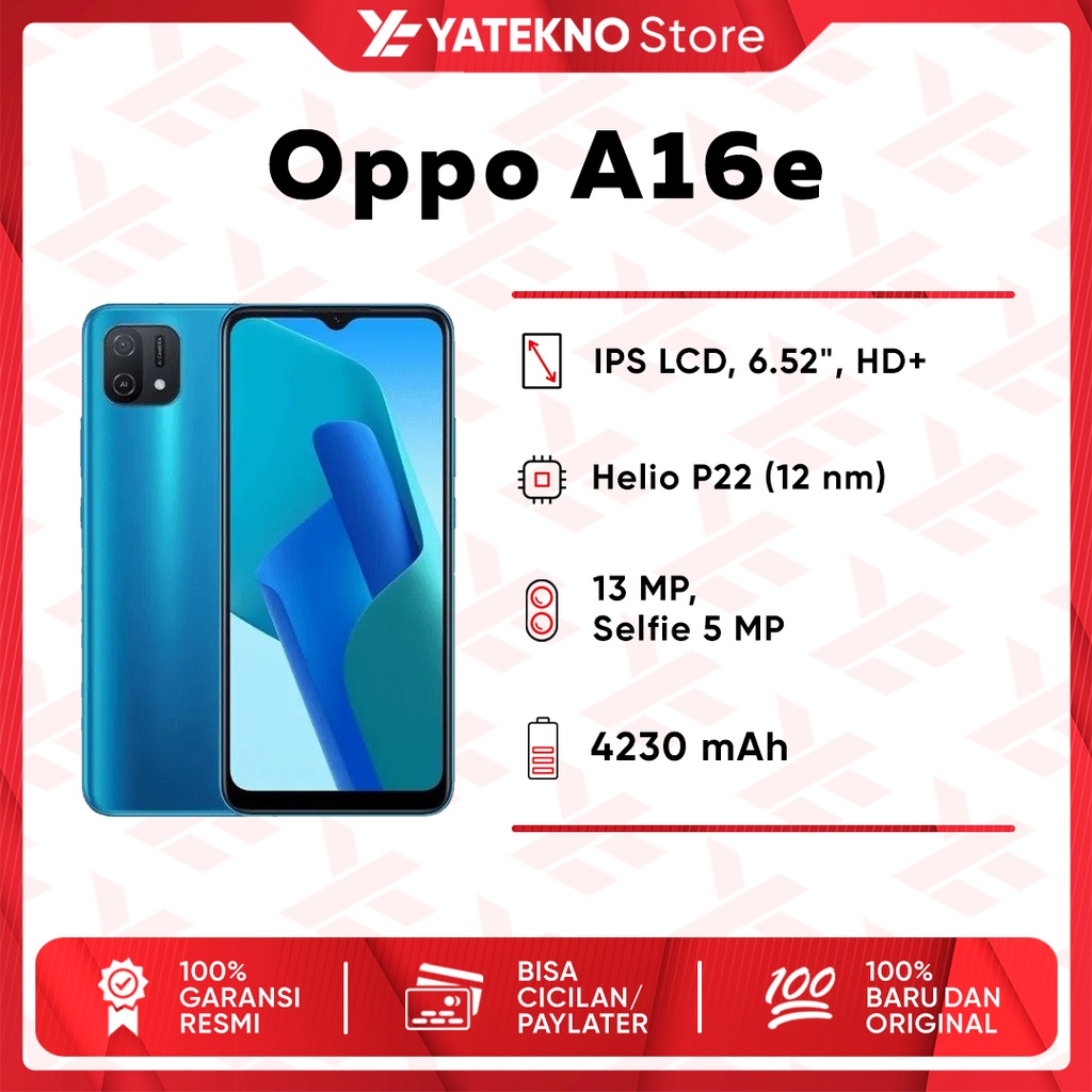 Jual (ORIGINAL) Oppo A16e 3/32GB GARANSI RESMI ~ NEW | Shopee Indonesia