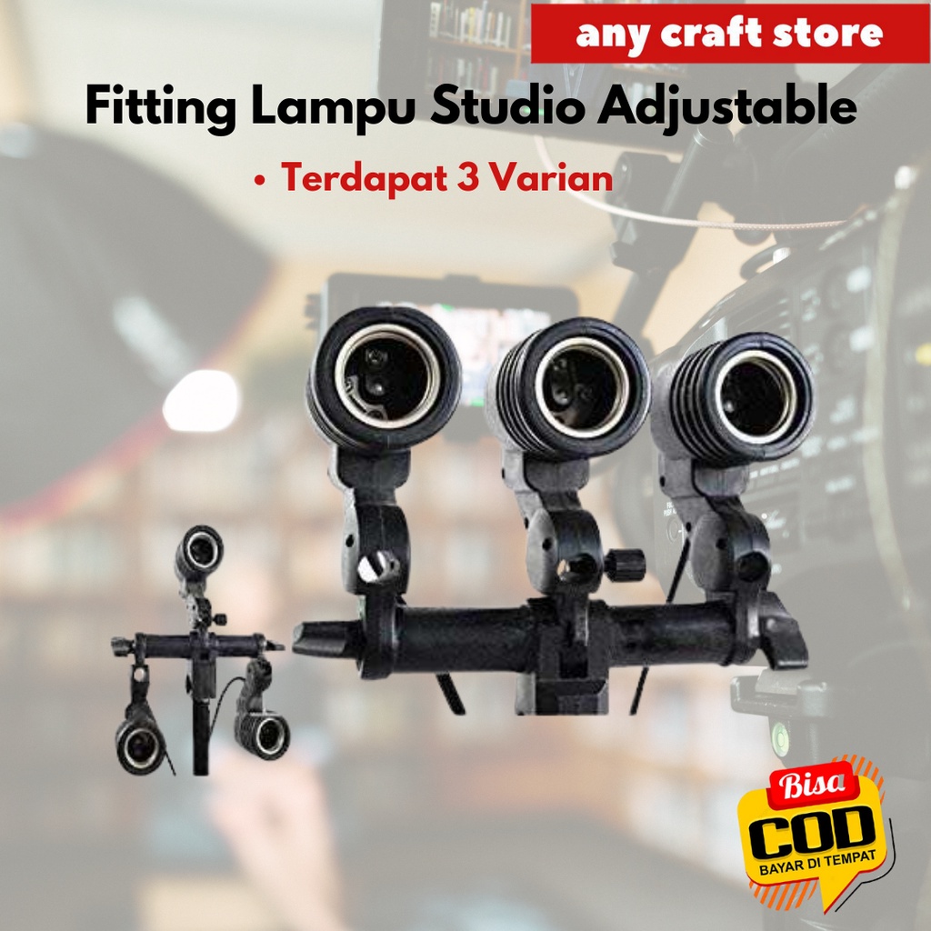Jual Fitting Lampu Studio Adjustable Lamp Holder Triple Socket E27 ...