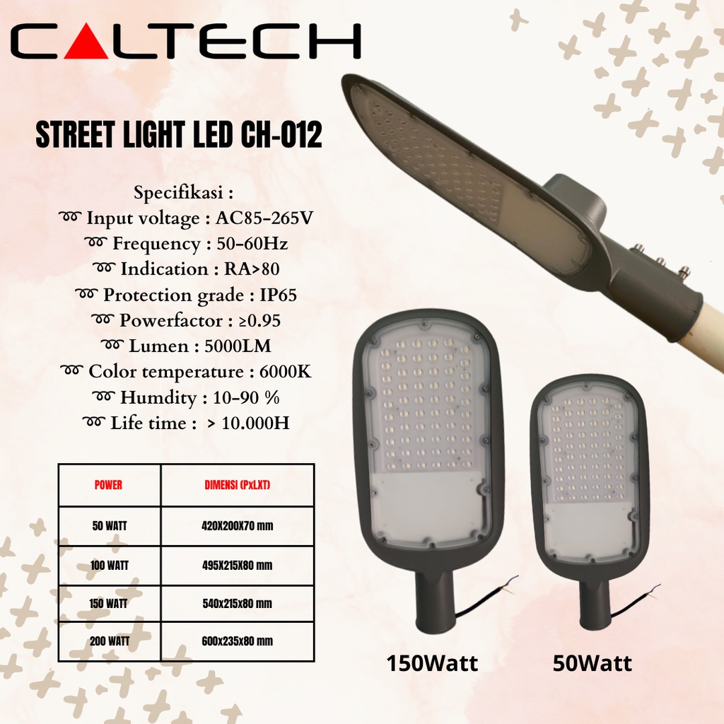 Jual Kap Jalan Street Light Caltech LED CH-012 50Watt | Shopee Indonesia