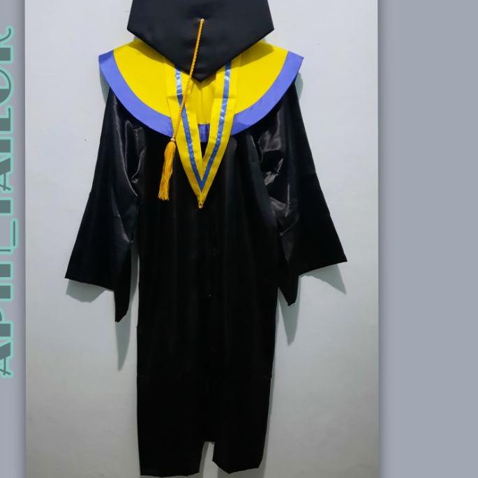 Jual ☃ BAJU TOGA WISUDA SARJANA 1SET_KUNING LIST BIRU | Shopee Indonesia