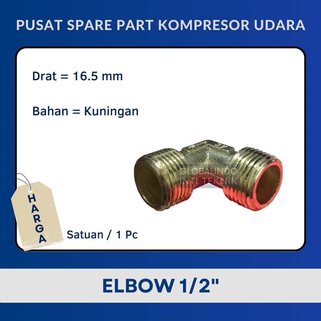 Jual Sambungan Elbow L Nepple Nipple Siku Knee Keni Kuningan Kompresor Angin 1/2 Inch | Shopee ...