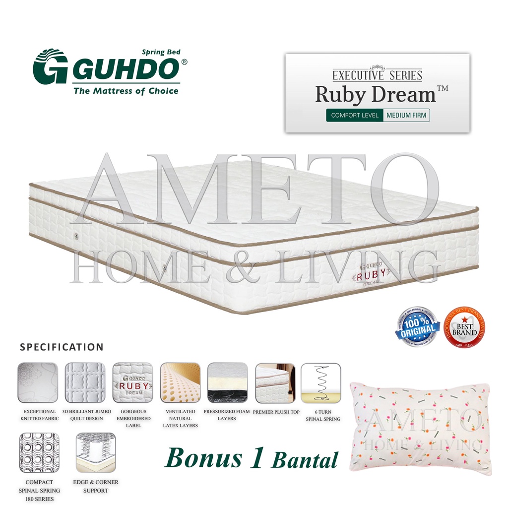Jual Guhdo Springbed Ruby Dream Latex Tebal 29 cm (HANYA KASUR) 90, 100 ...